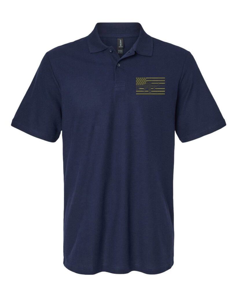 Second Amendment Polo Shirt, Rifle With American Flag Polo, Patriotic ...